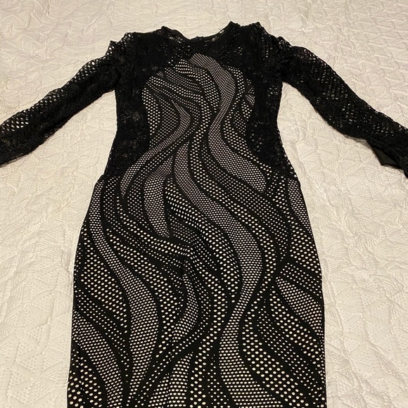 Dresses | Stretchy Sexy Black Swirl Dress | Poshmark